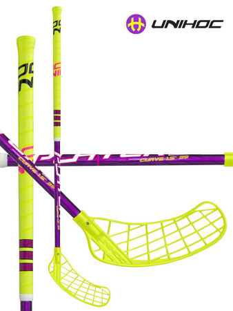 Unihoc PLAYER3 Curve 1.5 35 neon yellow/purple Floorball stick ...