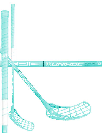 Unihoc EPIC Curve 1.0º 32 turquoise/white Floorball stick | efloorball.net