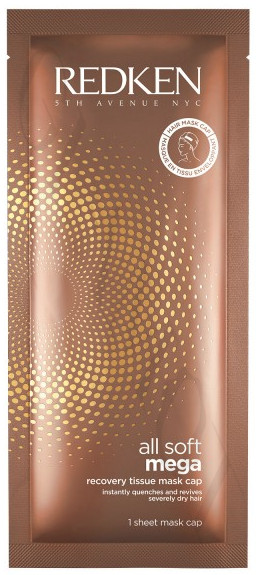 Redken All Soft Mega Recovery Tissue Mask Cap sheet mask for dry hair ...