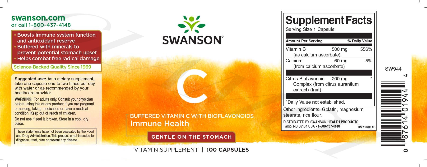 Swanson Vitamin C with Bioflavonoids immune health | glamot.com