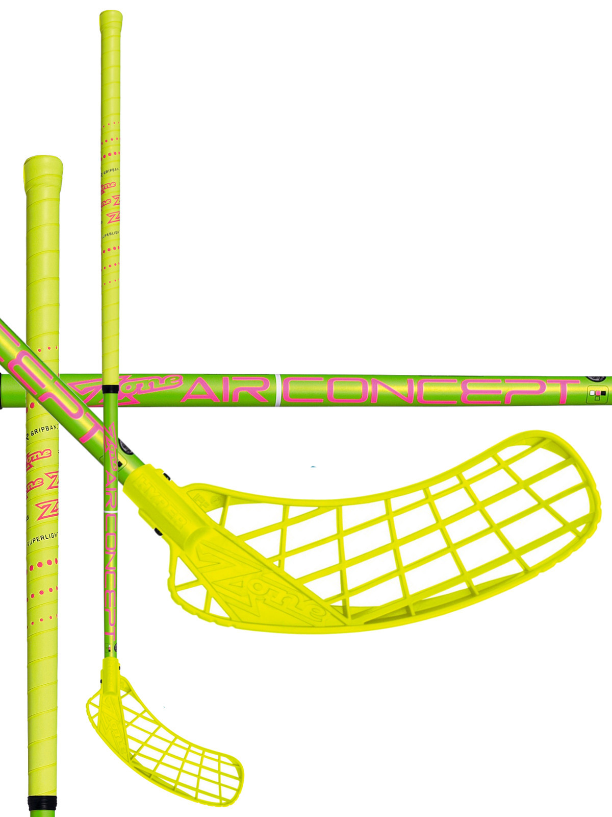 Floorball stick Zone HYPER AIR Superlight Curve 1.5° 29 neon yellow `16 ...