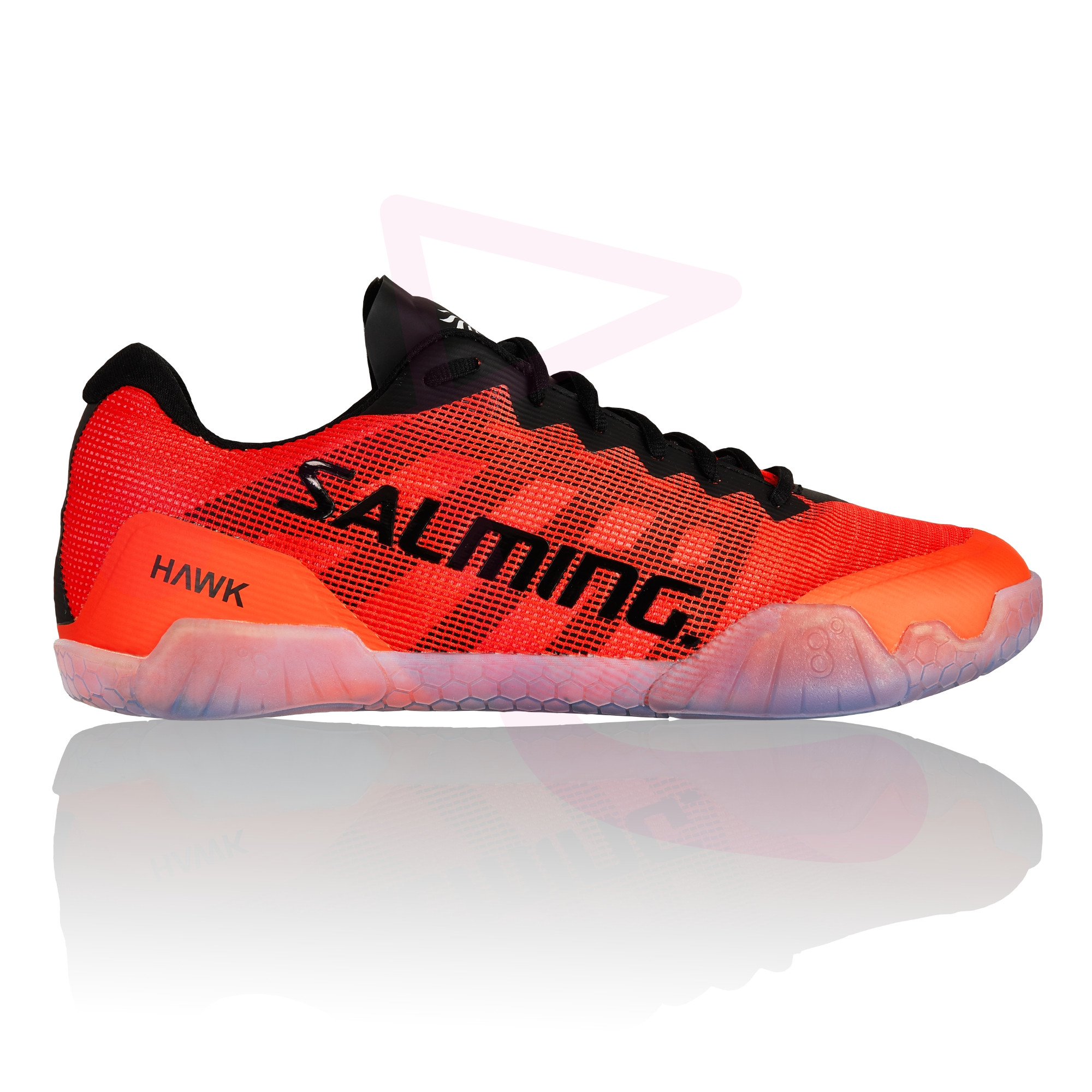 Salming Hawk Men Shoe Black/Lava red Indoor shoes | efloorball.net