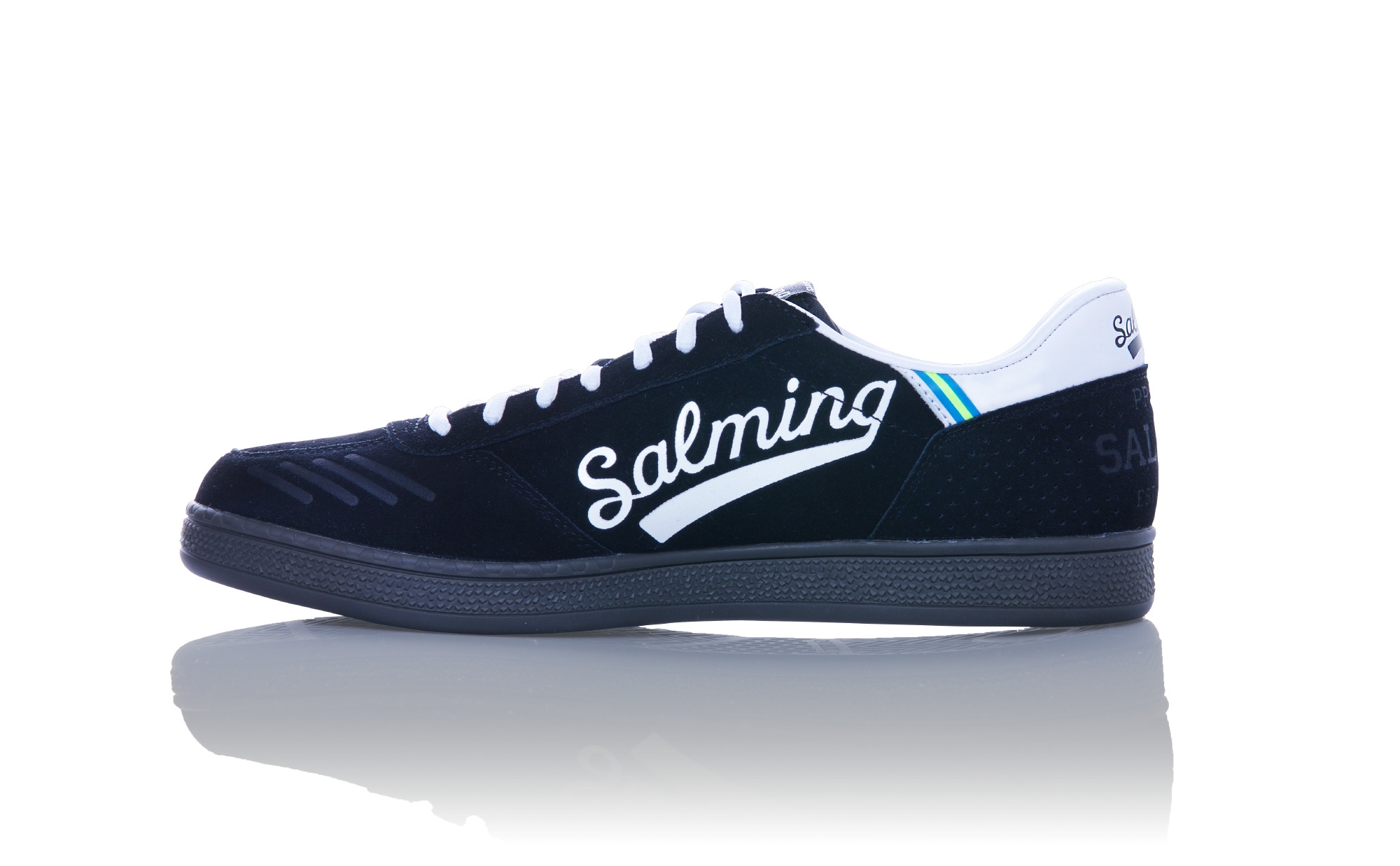 Salming NinetyOne Black/White kožená halová obuv | eflorbal.sk